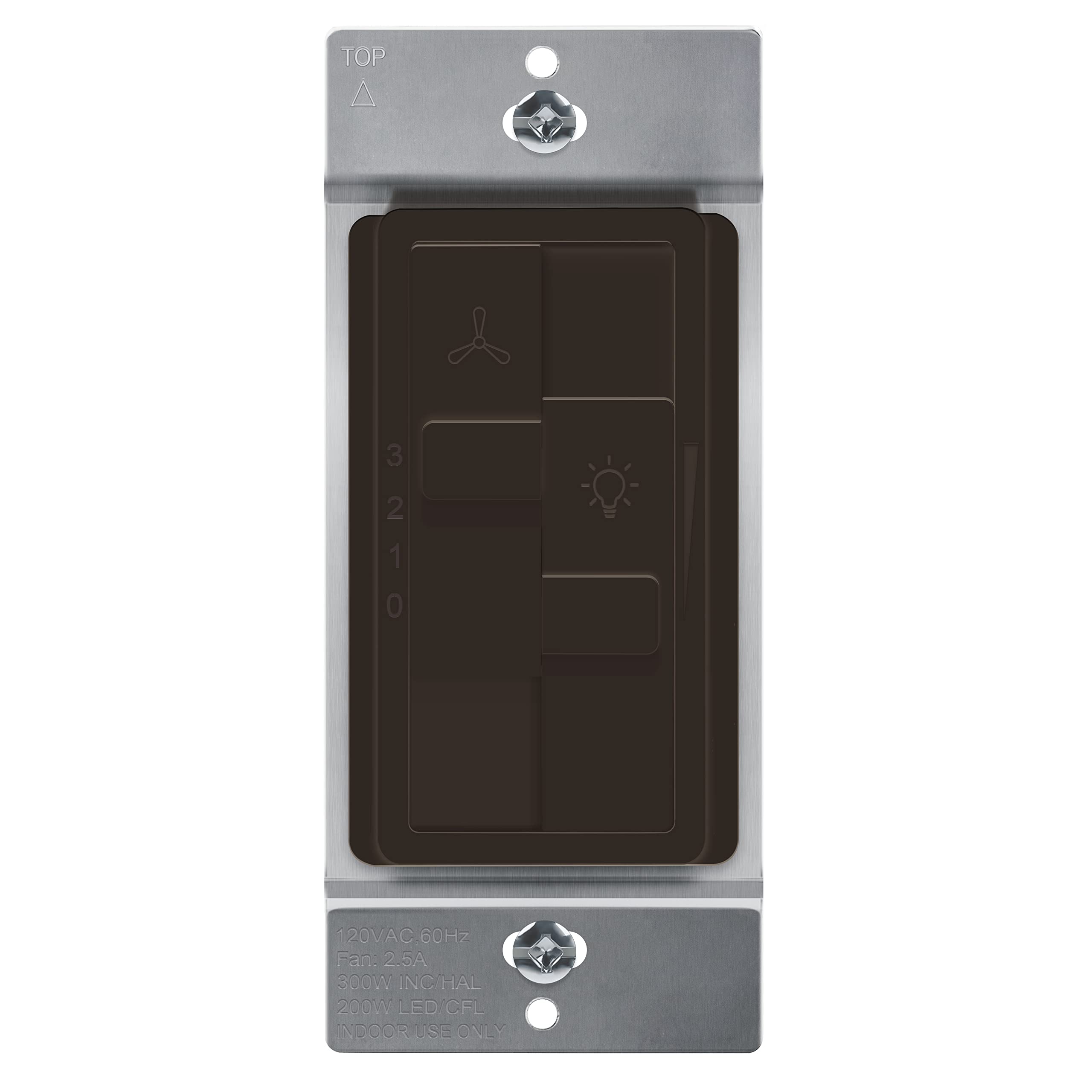 TOPGREENER Kalide Combo Dimmer Switch with 3-Speed Fan Control, Light ...