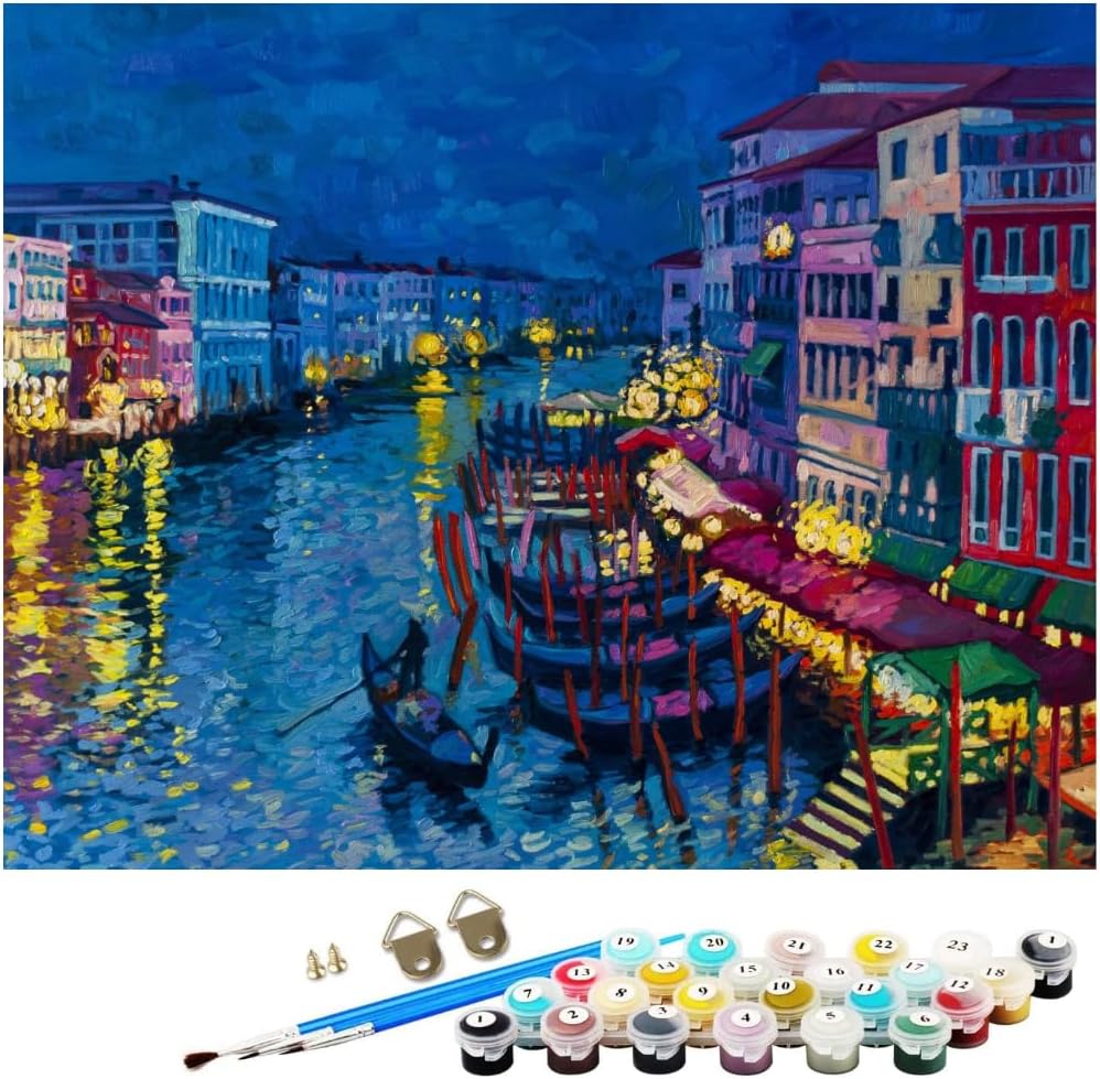 NNALEGS Dipingere Con I Numeri Adulti Paesaggio Veneziano 40X50Cm ...
