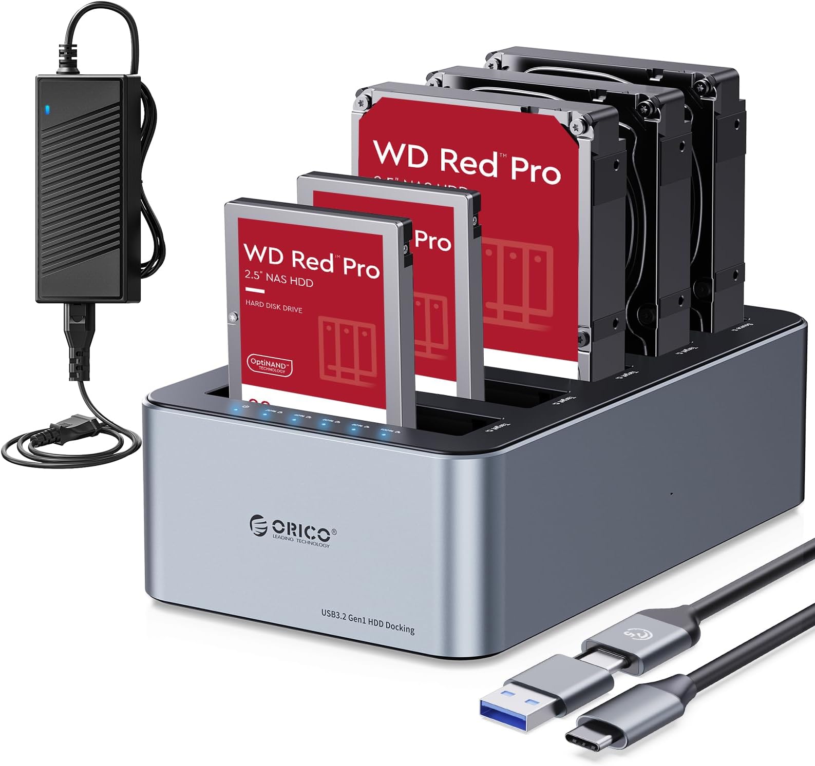 Artudatech HDD Hard Drive Disk Clone Docking Station Card Reader 3 IDE ...