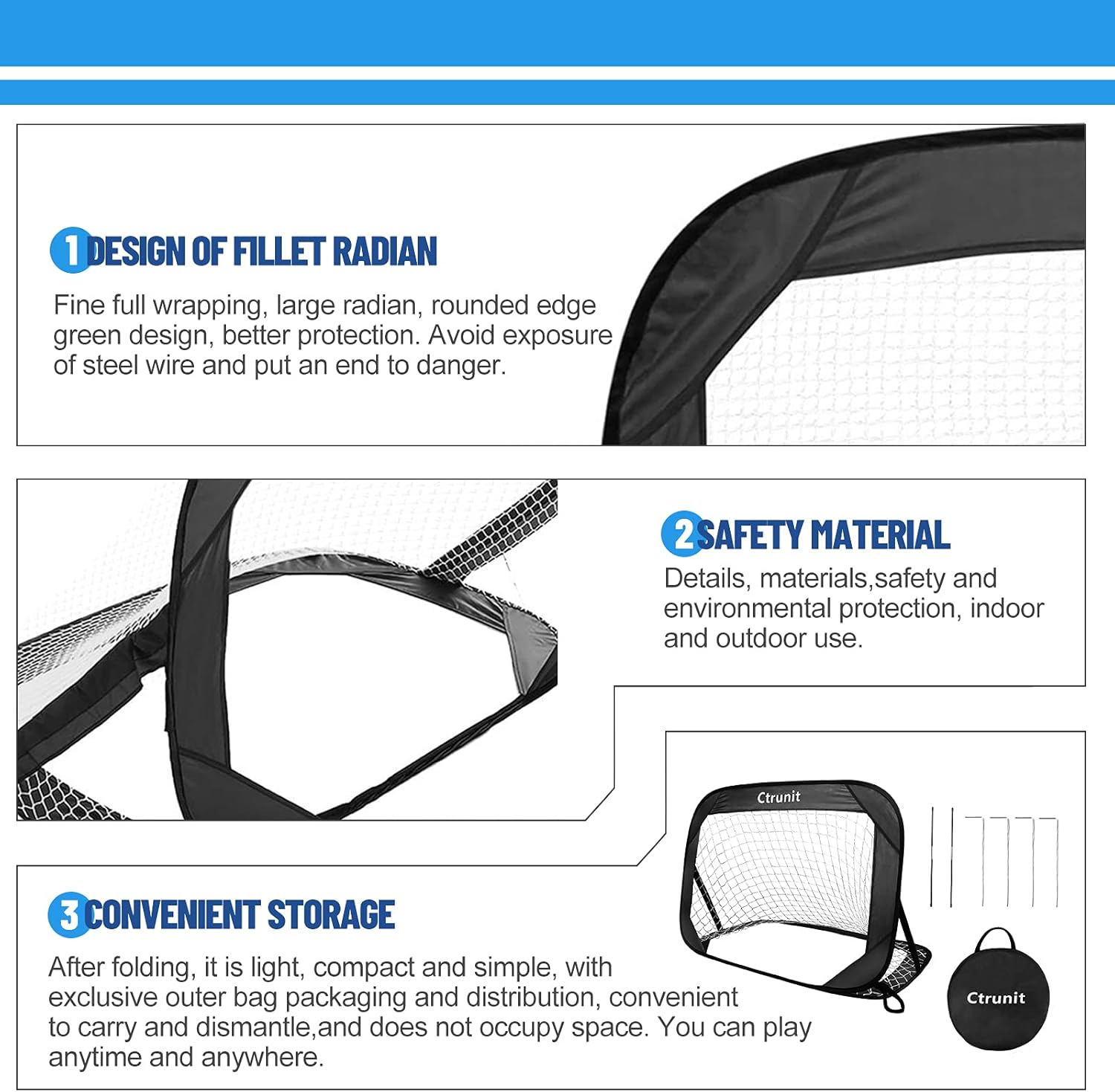 Portable Football Goal, Mini Pop Up Football Goal for Kids, Quick ...