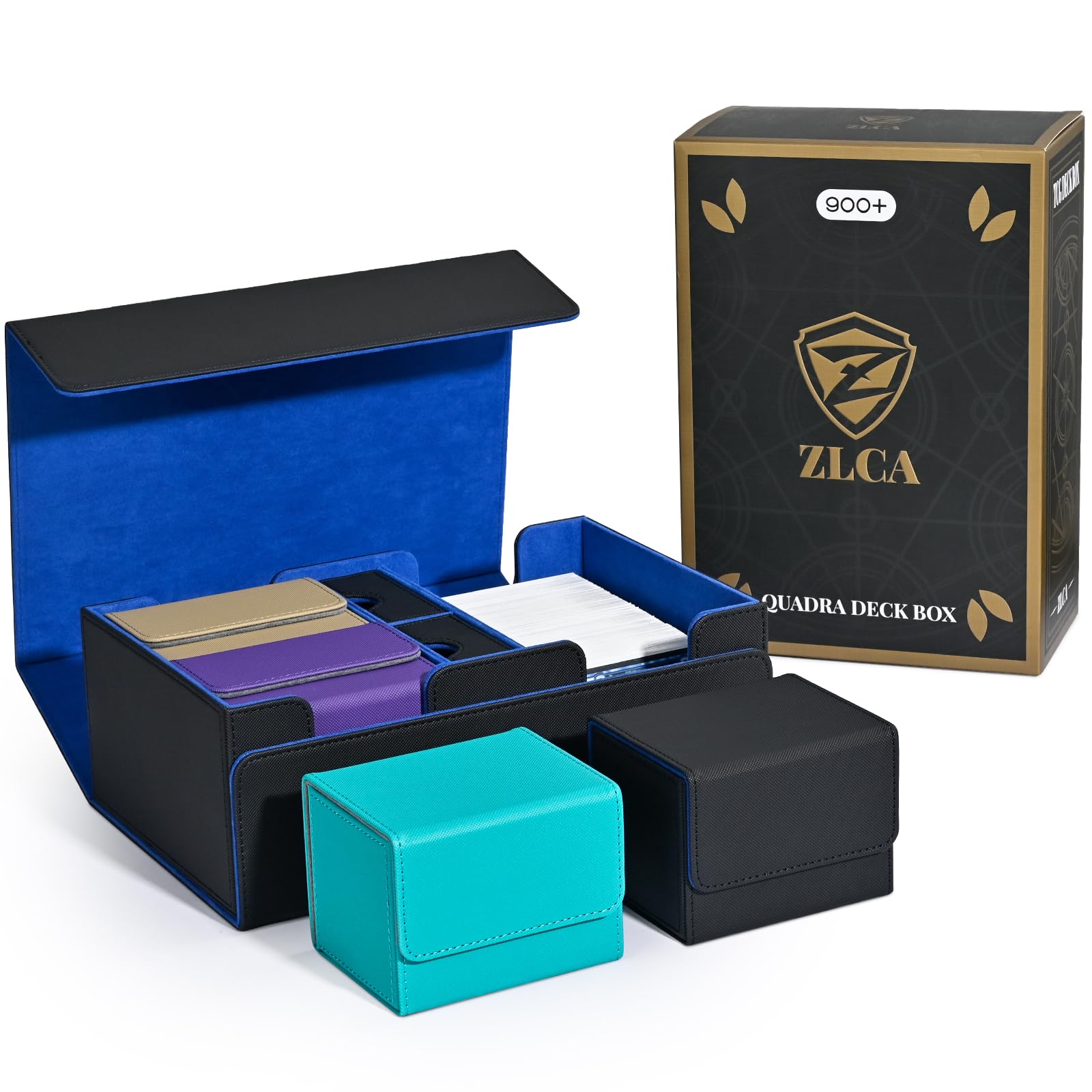 Amazon.com: ZLCA Card Deck Box for Trading Cards with 4PCS Deck Cases ...
