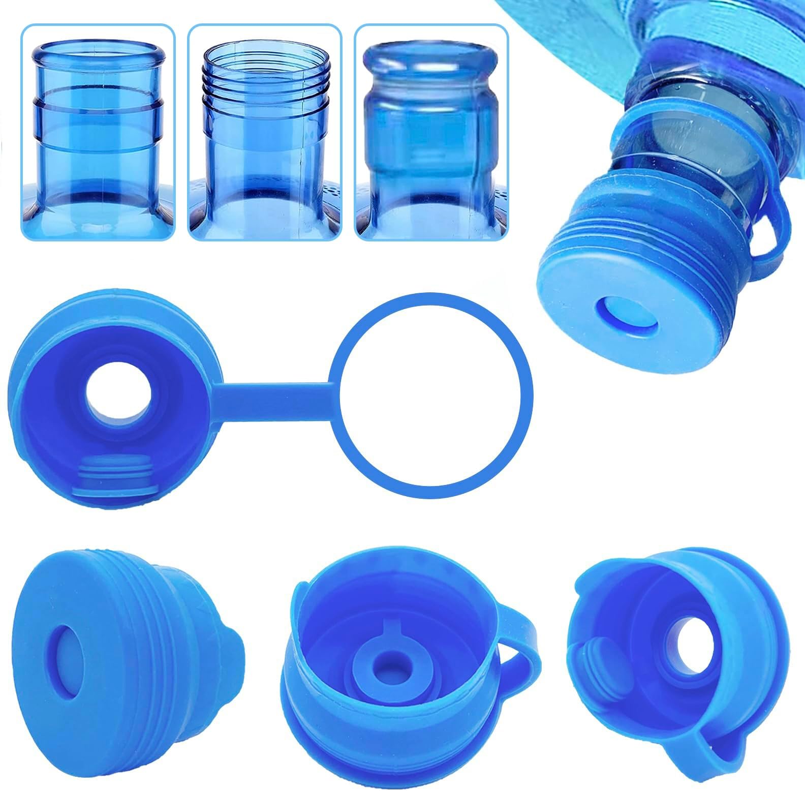 Amazon.com: 5-Pack 5-Gallon Water Jug Caps - Food-Grade Silicone ...