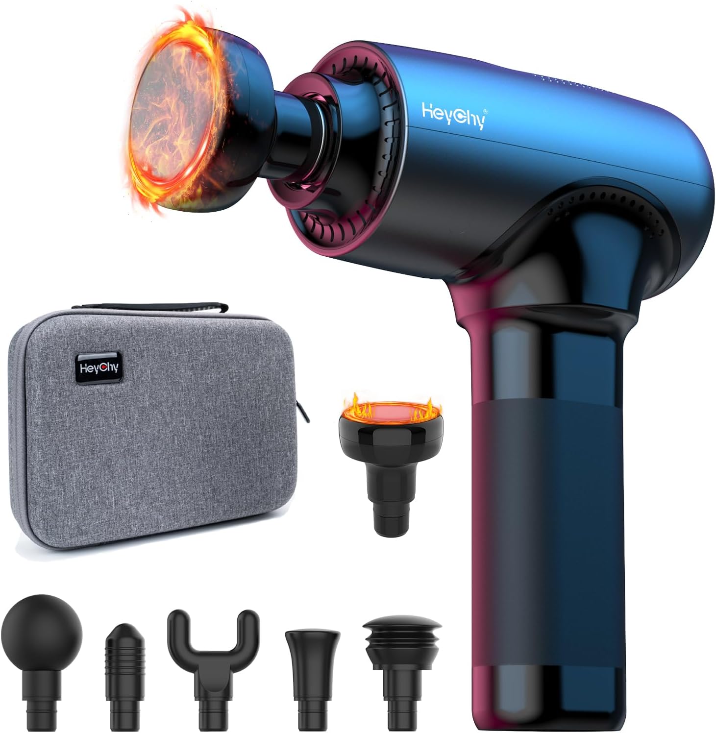 Amazon.com: HEYCHY Deep Tissue Massage Gun with Heat,Pain Relief Back ...