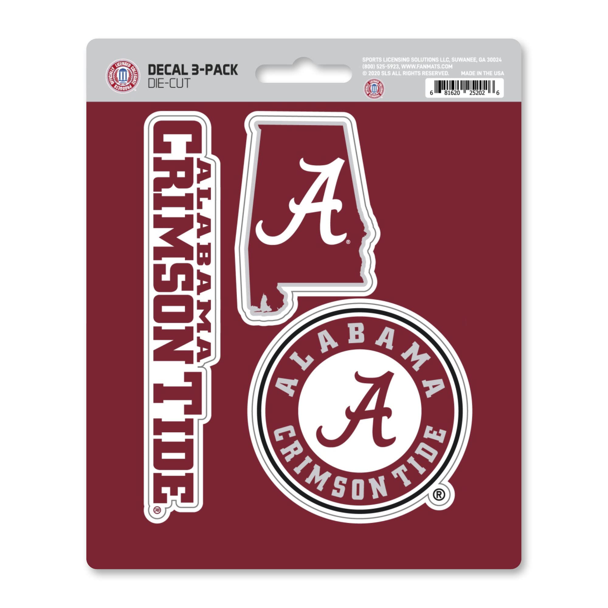 Amazon.com : FANMATS NCAA Alabama Crimson Tide Team Decal, 3-Pack ...