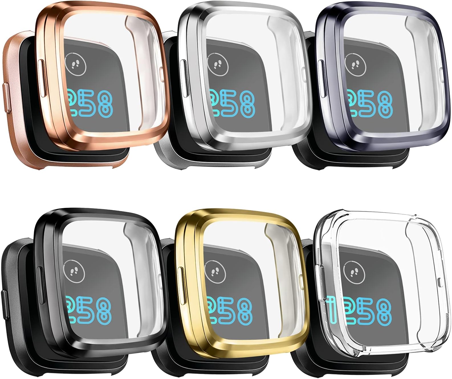 Amazon.com: Tobfit 4 Pack Screen Protector Case Compatible with Fitbit ...