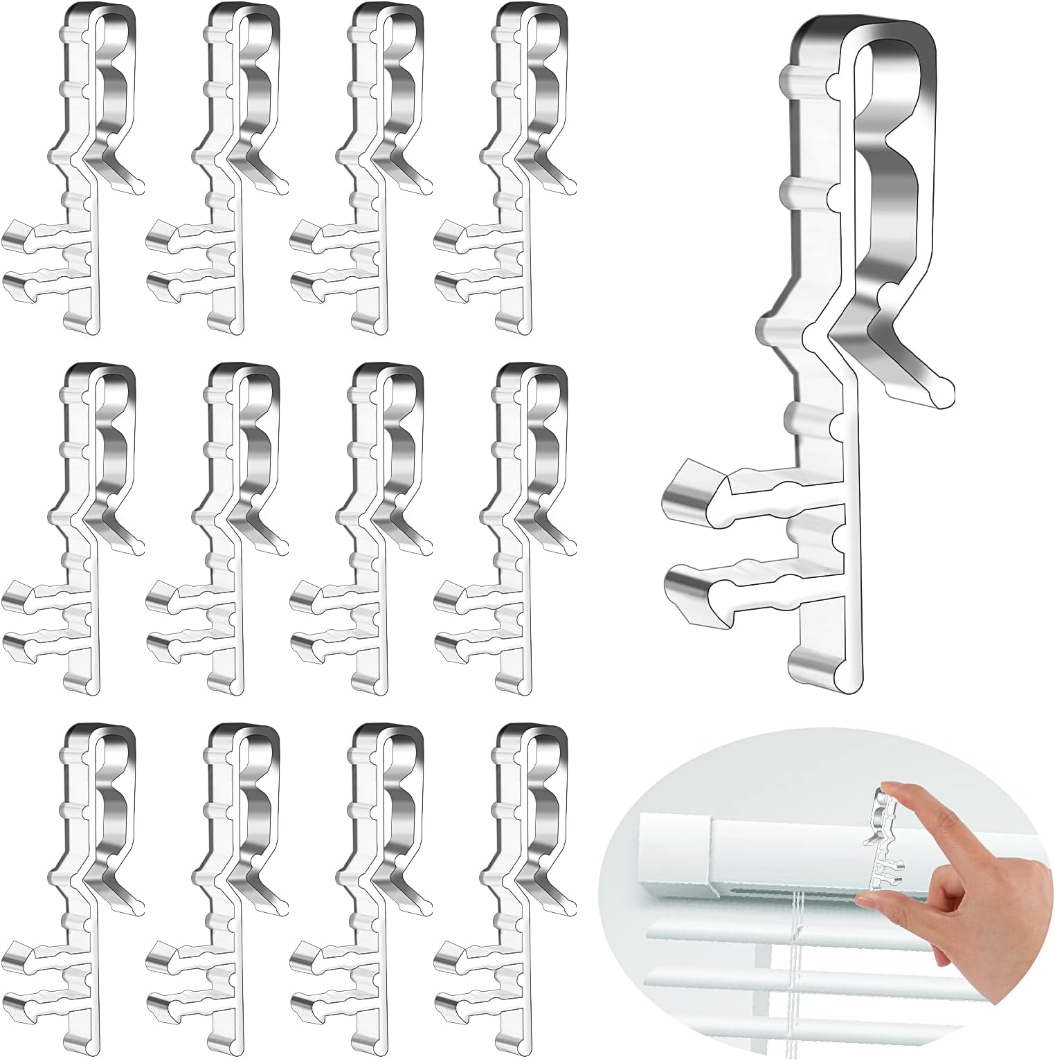 Amazon.com: 12 Pcs Window Valance Clips Hidden Valance Clips for Blinds ...