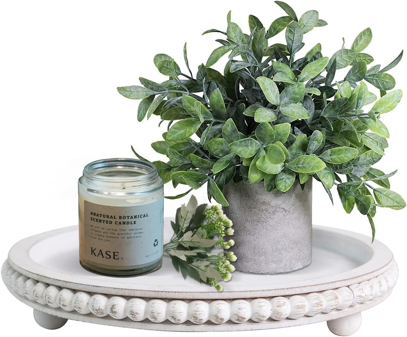 Amazon.com - Okllen Lazy Susan Turntable Tray, White Decorative Beaded ...