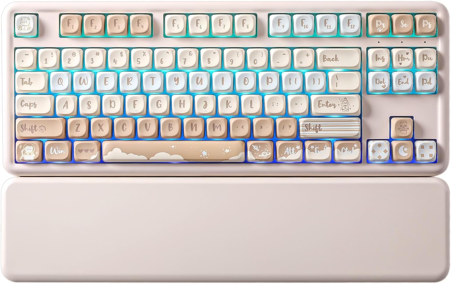 Amazon.com: YUNZII C68 65% Wireless Mechanical Gaming Keyboard (Milk ...