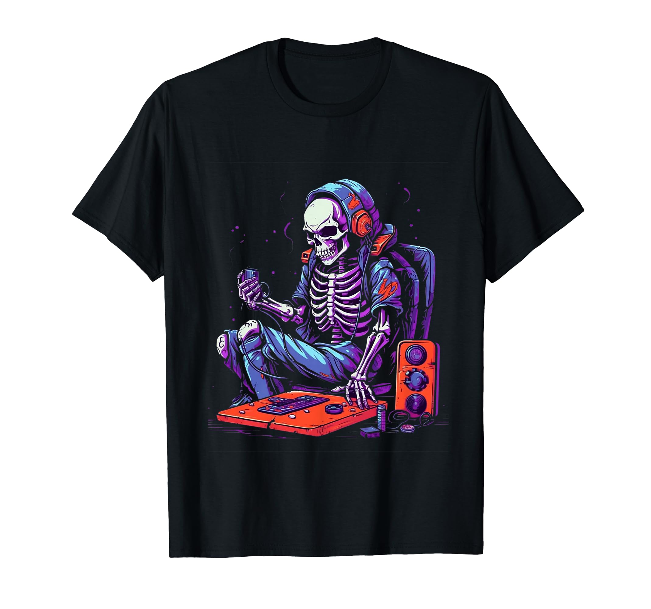 Amazon.com: Skeleton Gamer Halloween Costume Skull Gaming Video-game T ...