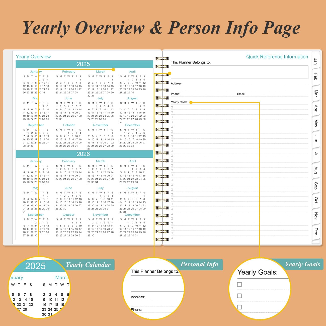 Snapklik.com : 2025 Daily & Monthly Planner, One Page Per Day, January ...