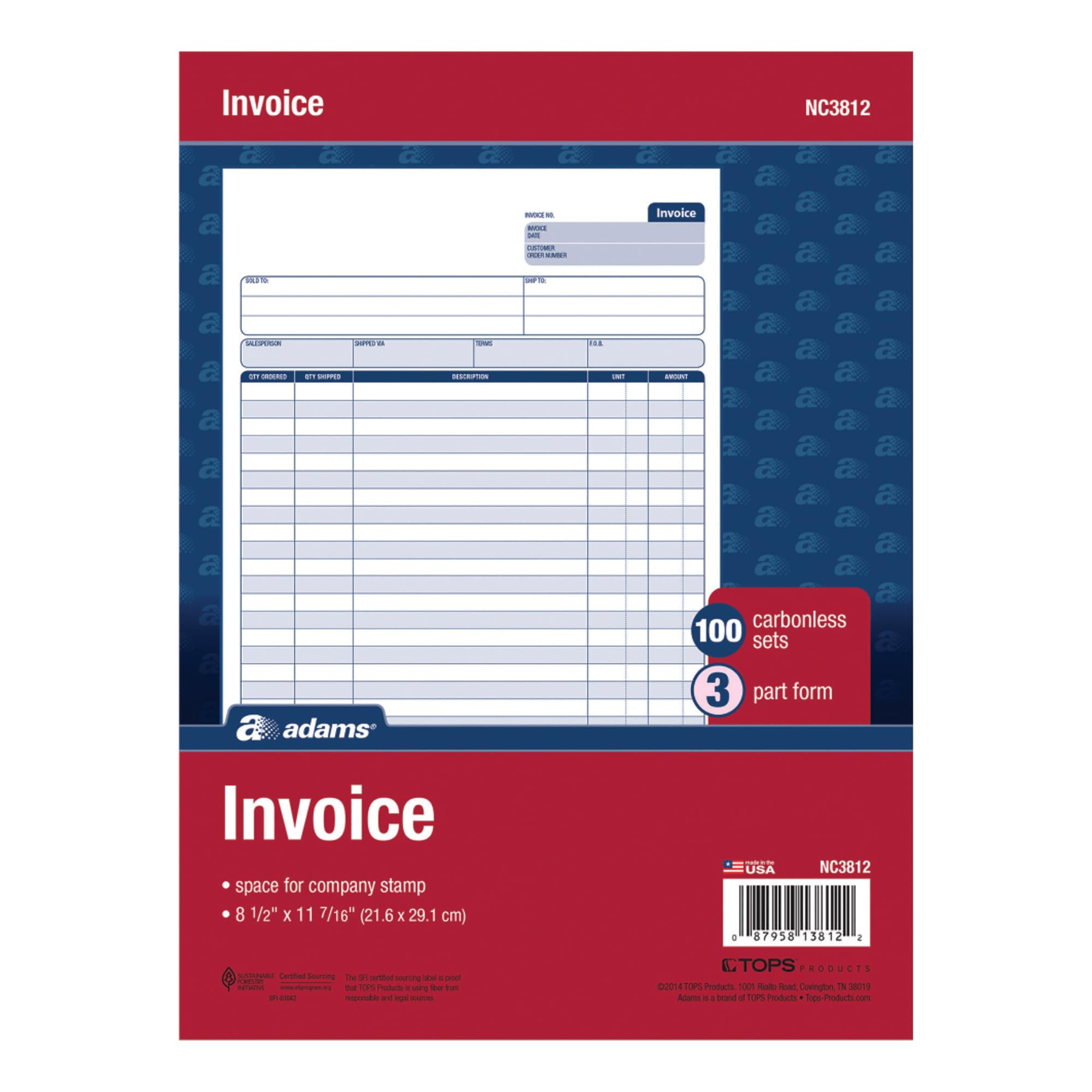 Amazon.com : Adams Invoice Unit Set, 8.5 x 11.44 Inch, 3-Part ...