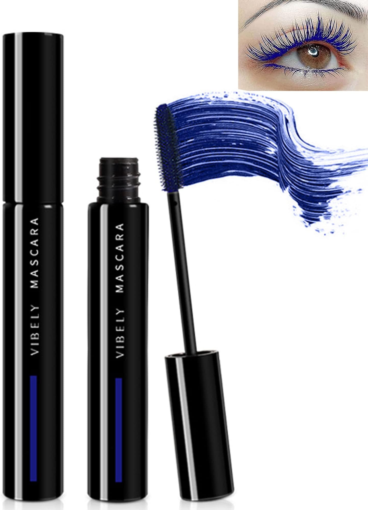 Amazon.com : Blue Mascara Voluminous Waterproof Cat Eye Makeup Color ...