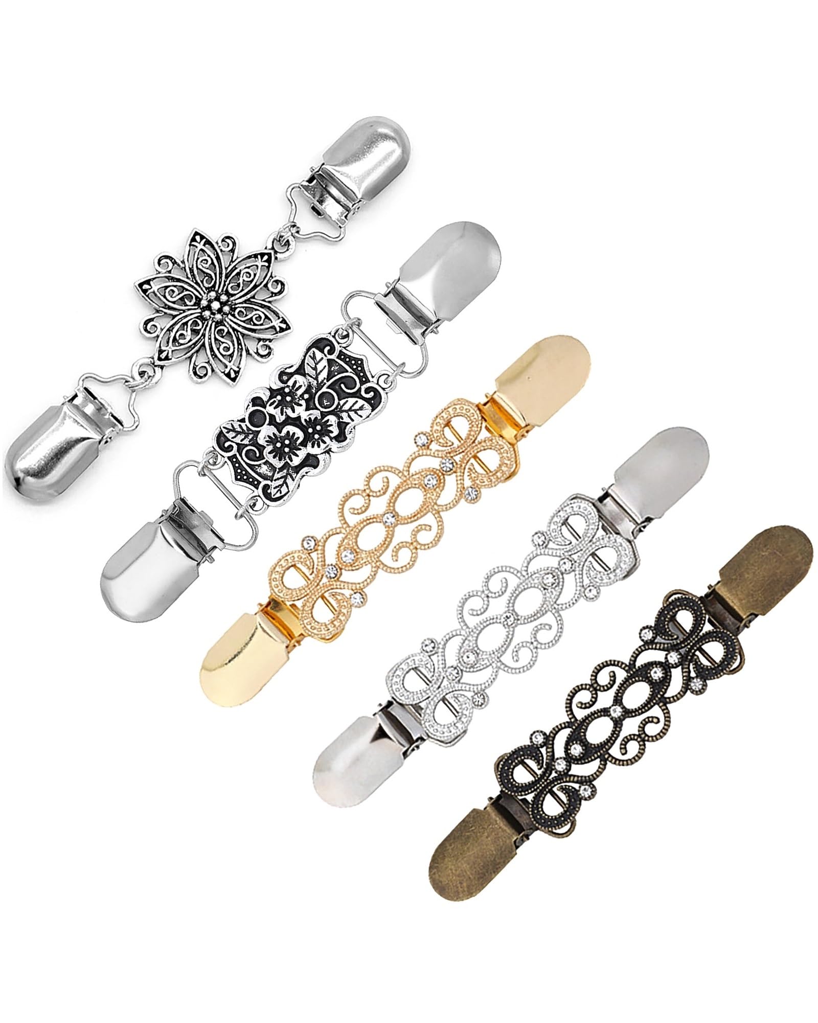 Amazon.com: MJartoria 5PCS Tie Up Sweater Clip and Scarf Clip Set ...