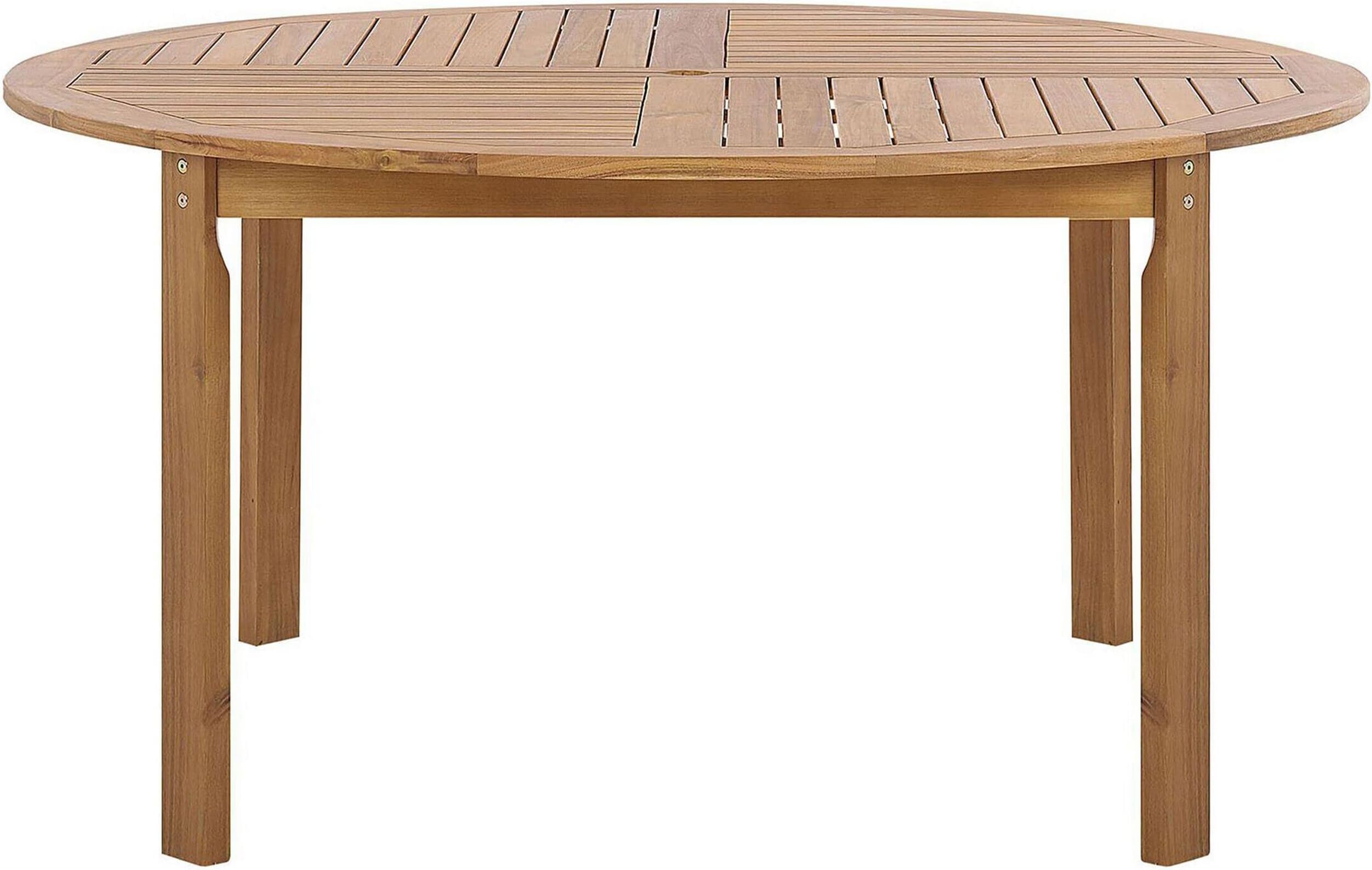 Table de Jardin Ronde 150 cm en Bois d'Acacia Clair Idéale pour Salle à ...