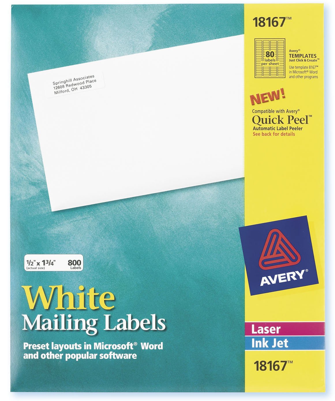 Amazon.com : Avery 18167 18167TM White Mailing Labels 10 Sheets (Pack ...