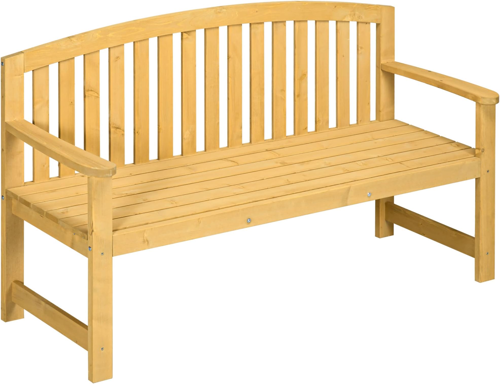 Amazon.com: Outsunny 56" Outdoor Wood Bench, 2-Seater Garden Bench with ...