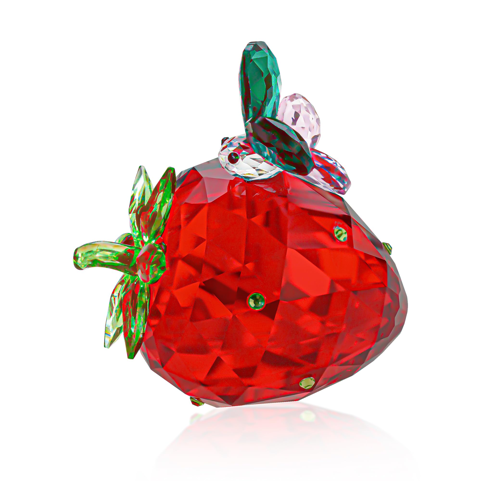Amazon.com: H&D HYALINE & DORA Red Crystal Strawberry Butterfly Decor ...