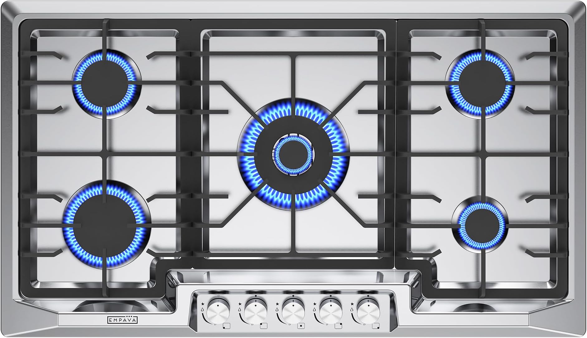 Amazon.com: Empava 36" Stainless Steel 5 Italy Sabaf Burners Stove Top ...