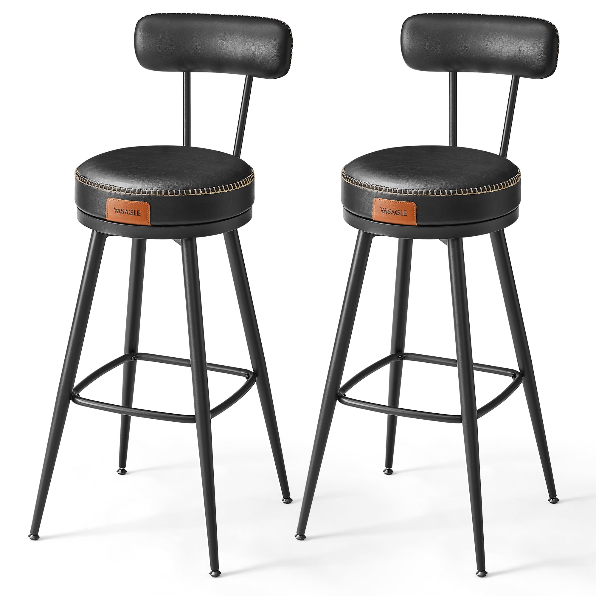 Amazon.com: VASAGLE EKHO Collection - Bar Stools Set of 2, Bar Height ...