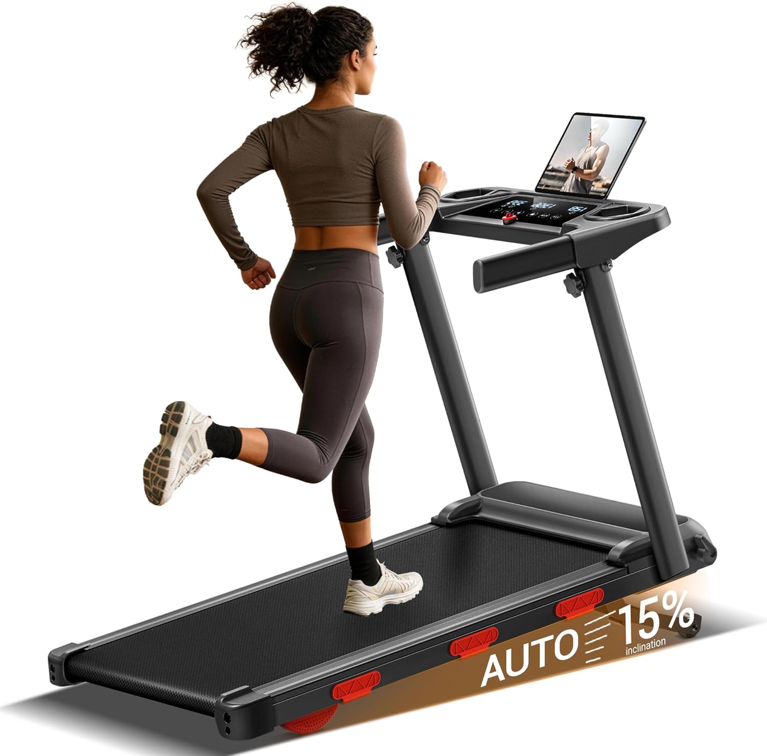 Amazon.com : LONTEK 15% Auto Incline Treadmills for Home, 10S Folds ...