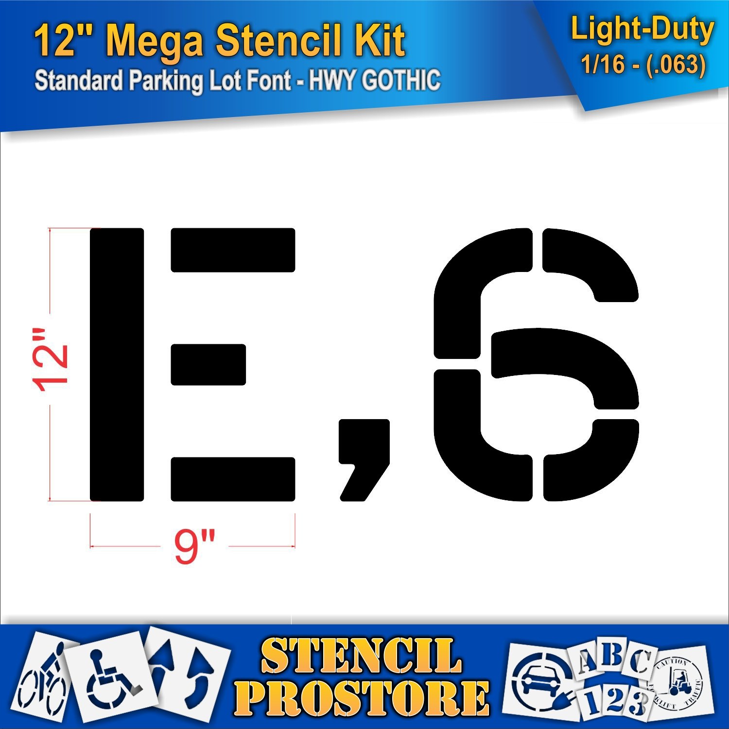 Snapklik.com : Pavement Stencils -12 Inch MEGA Alpha/NUM Set