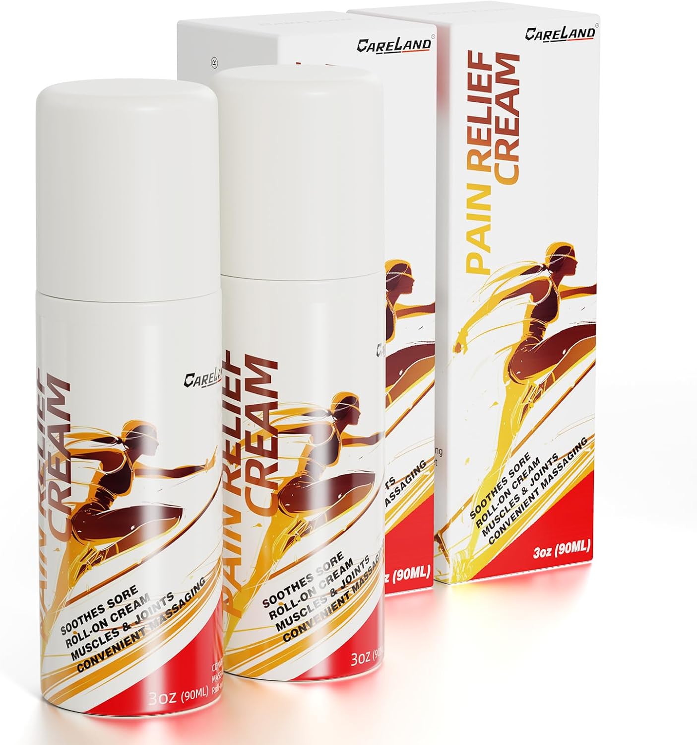 Amazon.com: CARELAND Pain Relief Roll On Cream 2 Pack Capsaicin Roll On ...