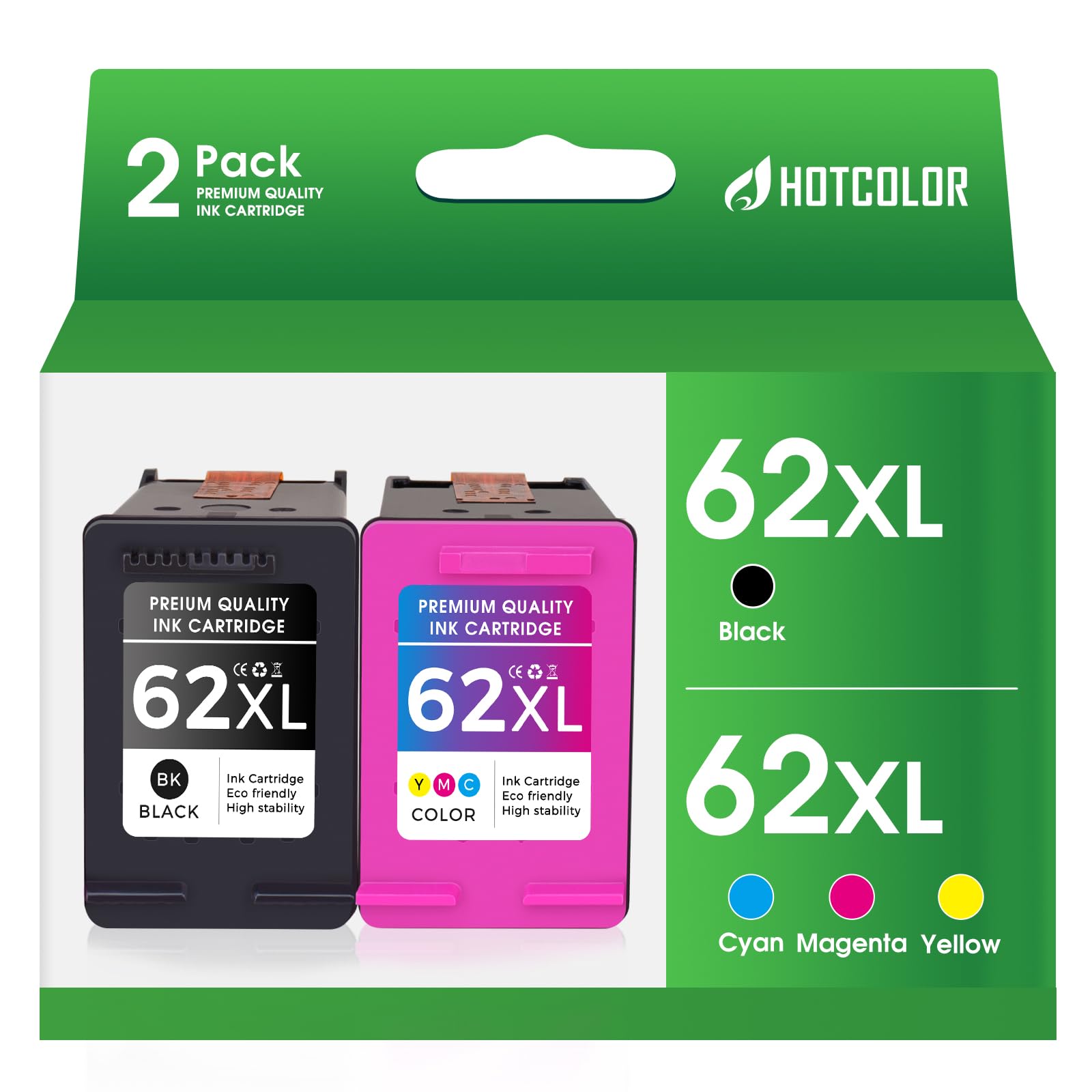 Amazon.com: HOTCOLOR 62 62XL Ink Cartridge Combo Pack Replacement for ...