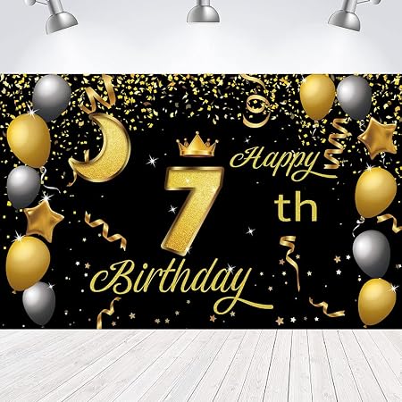 7th Birthday Decorations Happy 7th Birthday Backdrop Banner for Boys ...