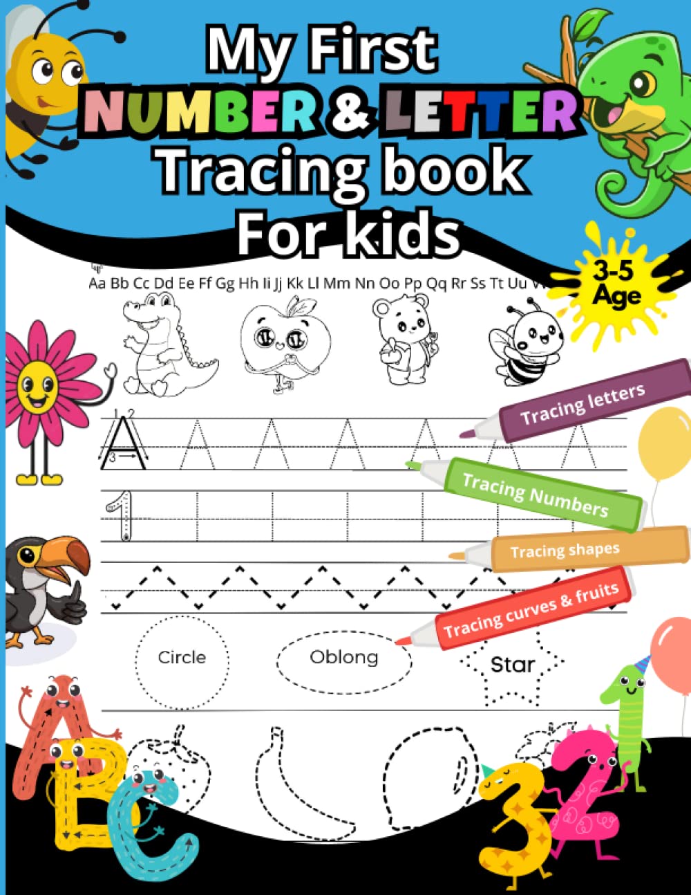 Amazon.com: My first number and letter tracing book for kids ages 3-5 ...