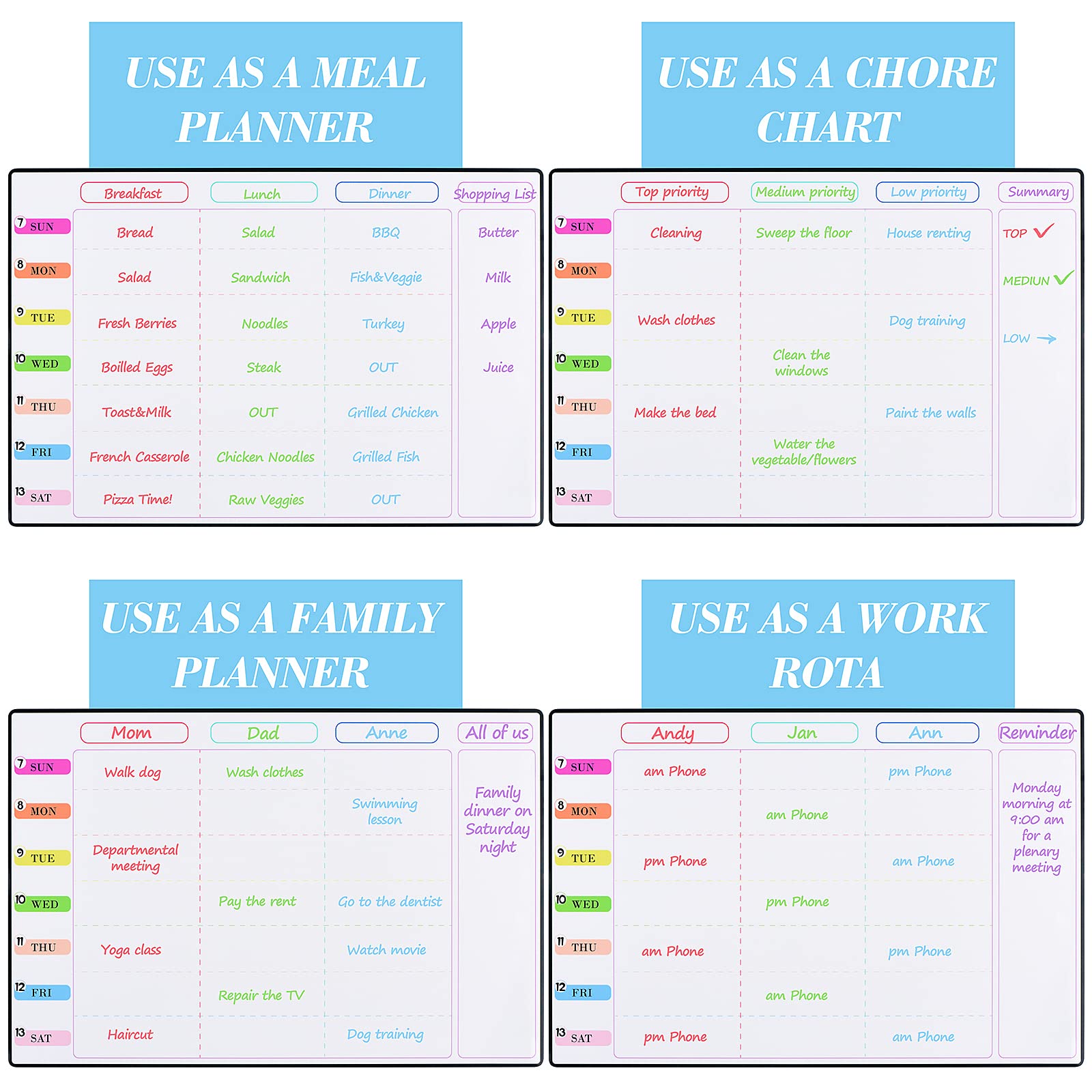 Snapklik.com : Magnetic Weekly Calendar For Fridge, Menu Board, Dry ...