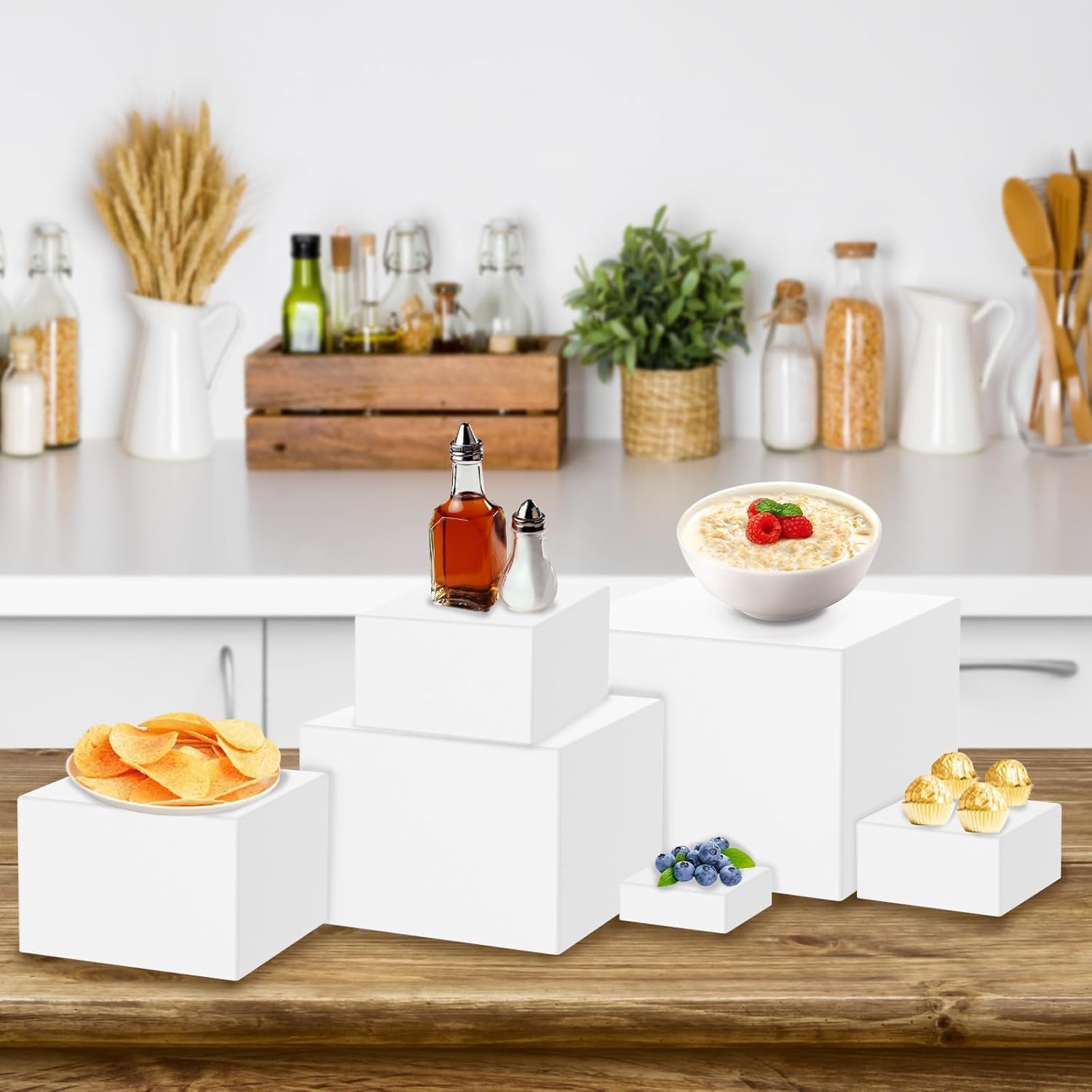 6 Pcs Acrylic Risers Box with Hollow Bottom Acrylic Display Stands ...