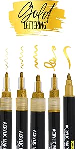 Online 5er-Set Acryl Stifte Gold I Stark deckendes Handlettering Set ...