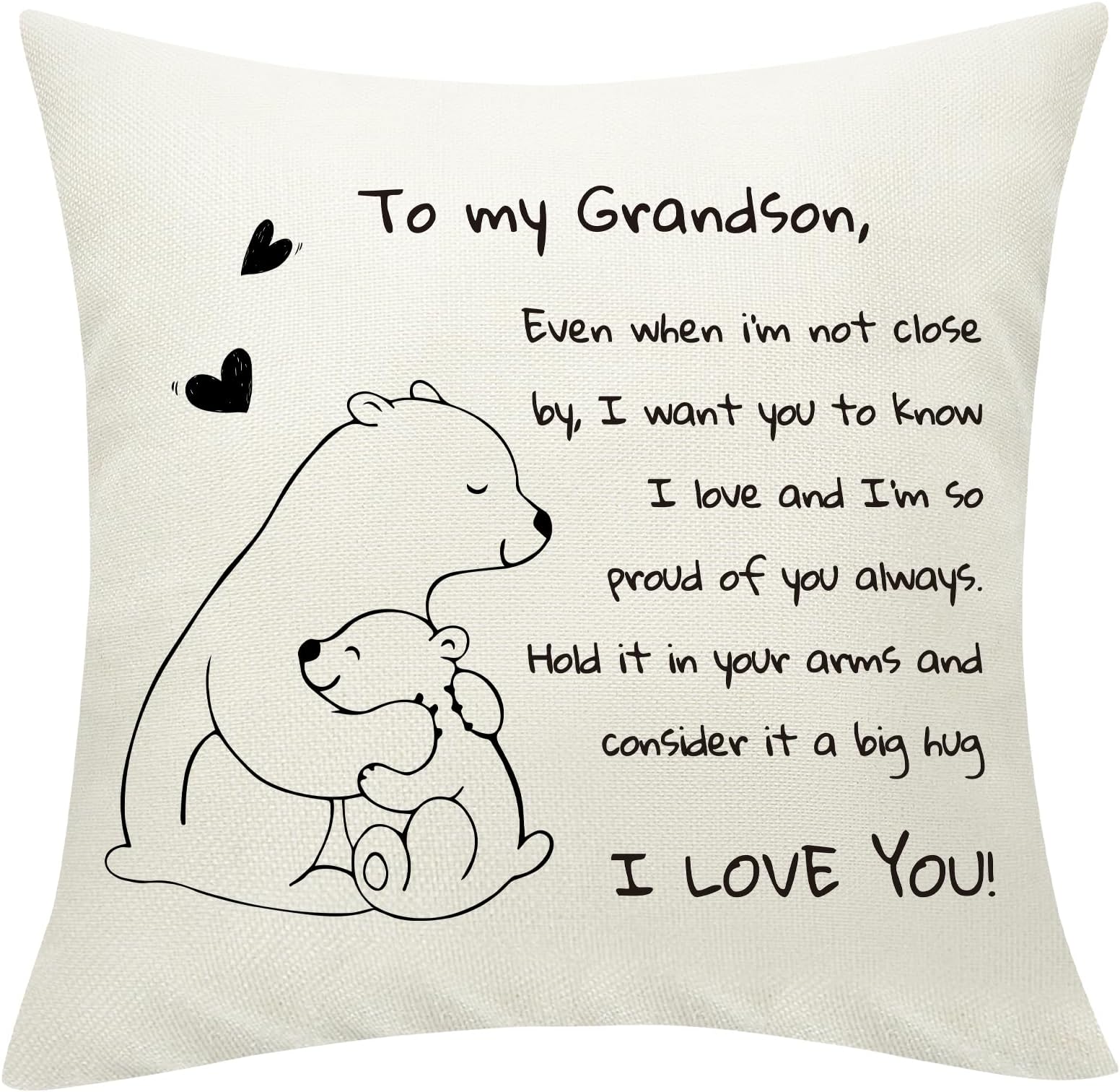Amazon.com: Bommex Grandson Gifts from Grandma Grandpa Throw Pillow ...