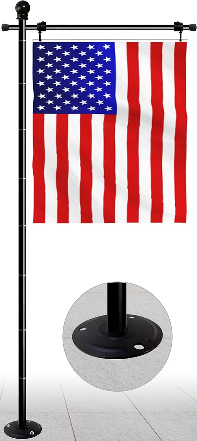Amazon.com : Koutemie 10FT Garden Flag Pole Stand with Metal Base for ...