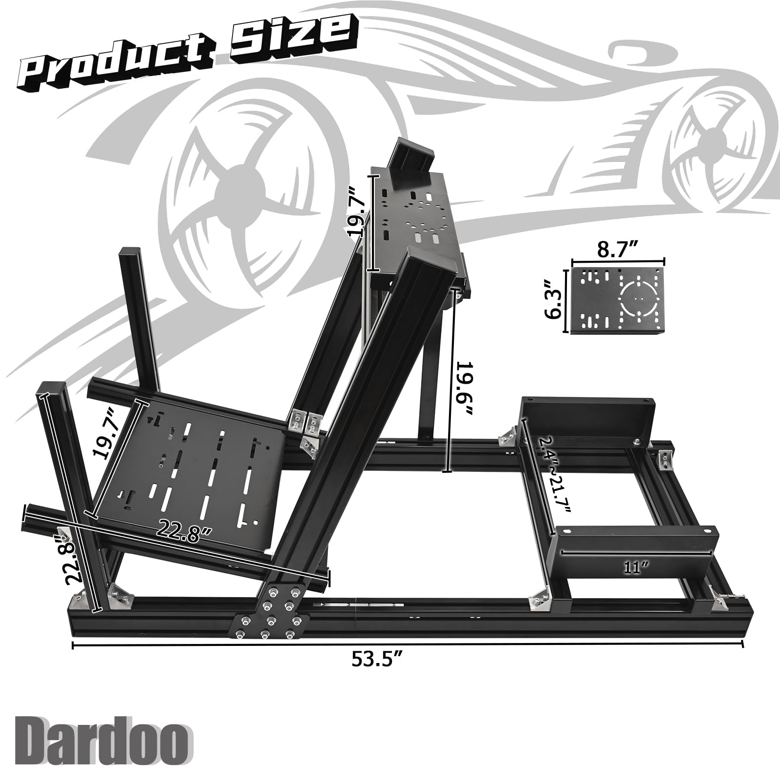 Snapklik.com : Dardoo F1 Racing Wheel Stand Cockpit, Profile 40 X 80 Mm ...