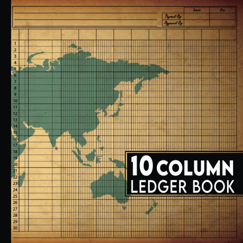 Amazon.com: Accounting Ledger 10 Column Log Book: Texture grunge ...