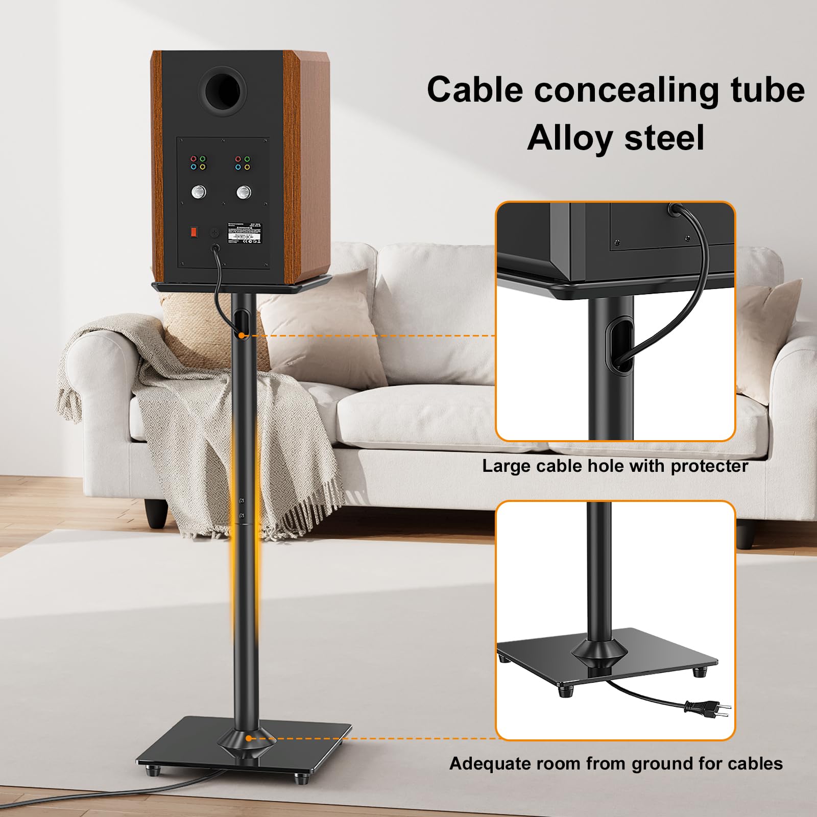 ELIVED Universal Floor Speaker Stands for Surround Sound, 31 Inch ...