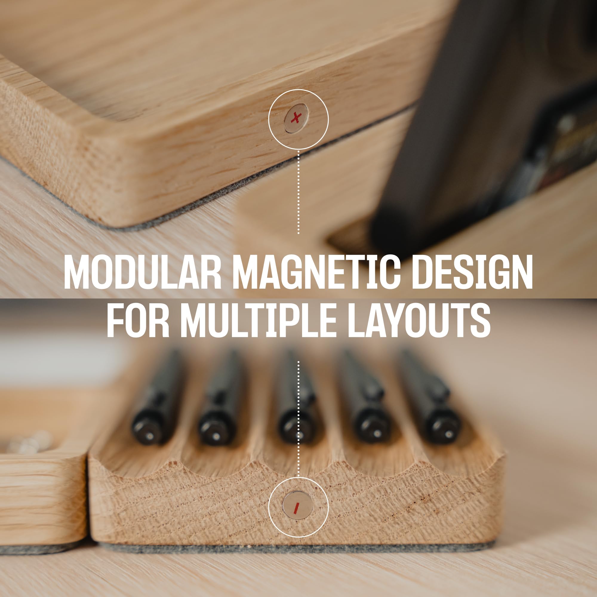 Snapklik.com : Modular Office Desk Organizer Tray Set - Solid Wood Desk ...
