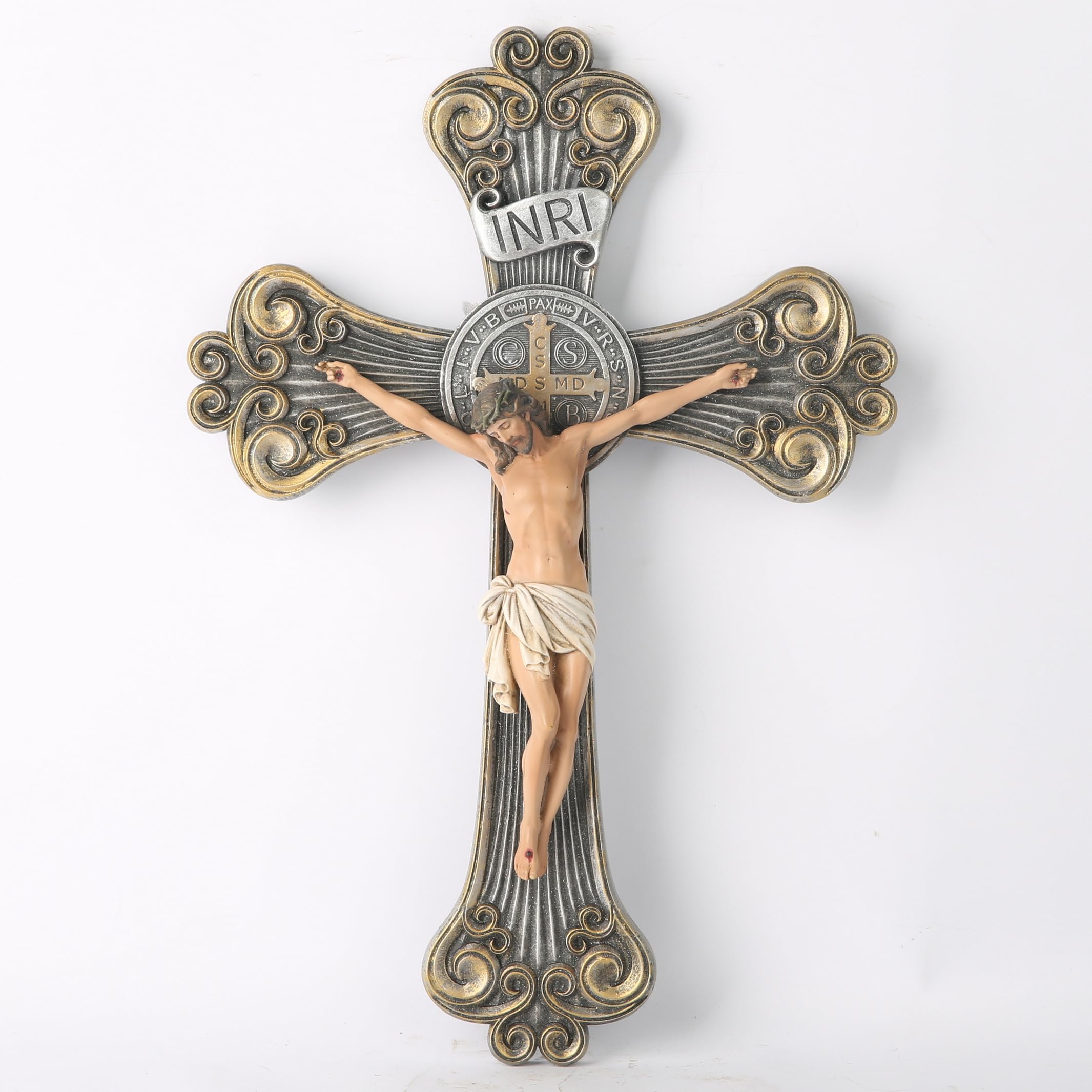 Amazon.com: BC Catholic St Benedict Crucifix Wall Cross, Inspirational ...