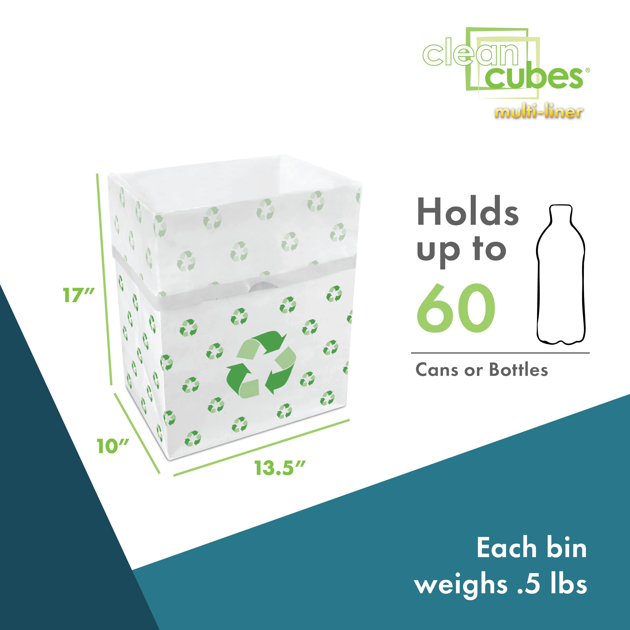 Snapklik.com : Clean Cubes 13 Gallon Multi-Liner Disposable Trash Cans