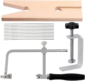 Mardatt 14Pcs 3 in 1 Professional Jewelers Saw Kit Includes V-Slot Bench Pin Clamp, Adjustable ...