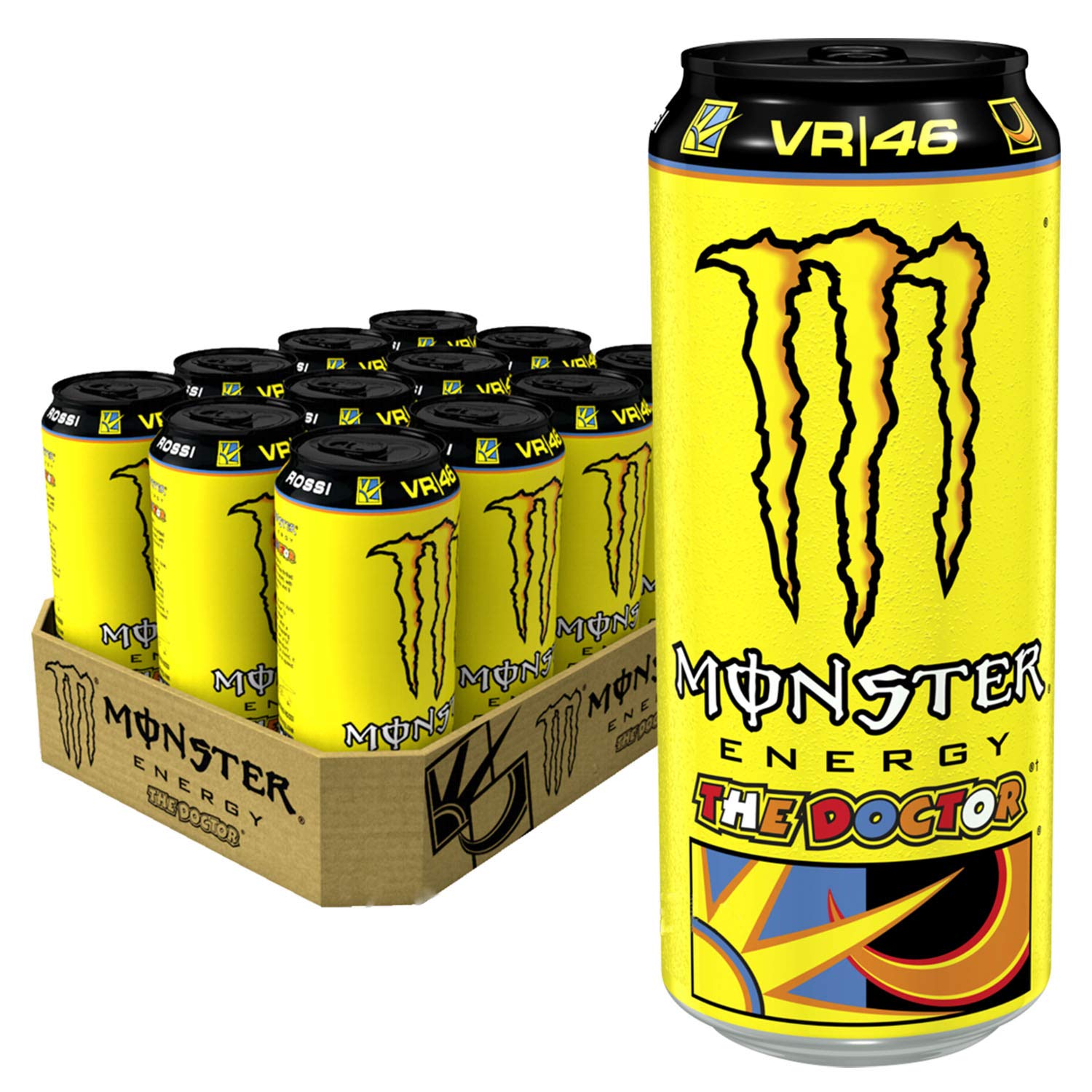 Buy Monster Energy Vr46 The Doctor Energy Drink Pack of 12 Pet Bottle ...