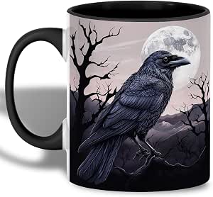 Amazon.com: Mystic Raven Moon Coffee Mug, Ceramic Mug with Halloween ...