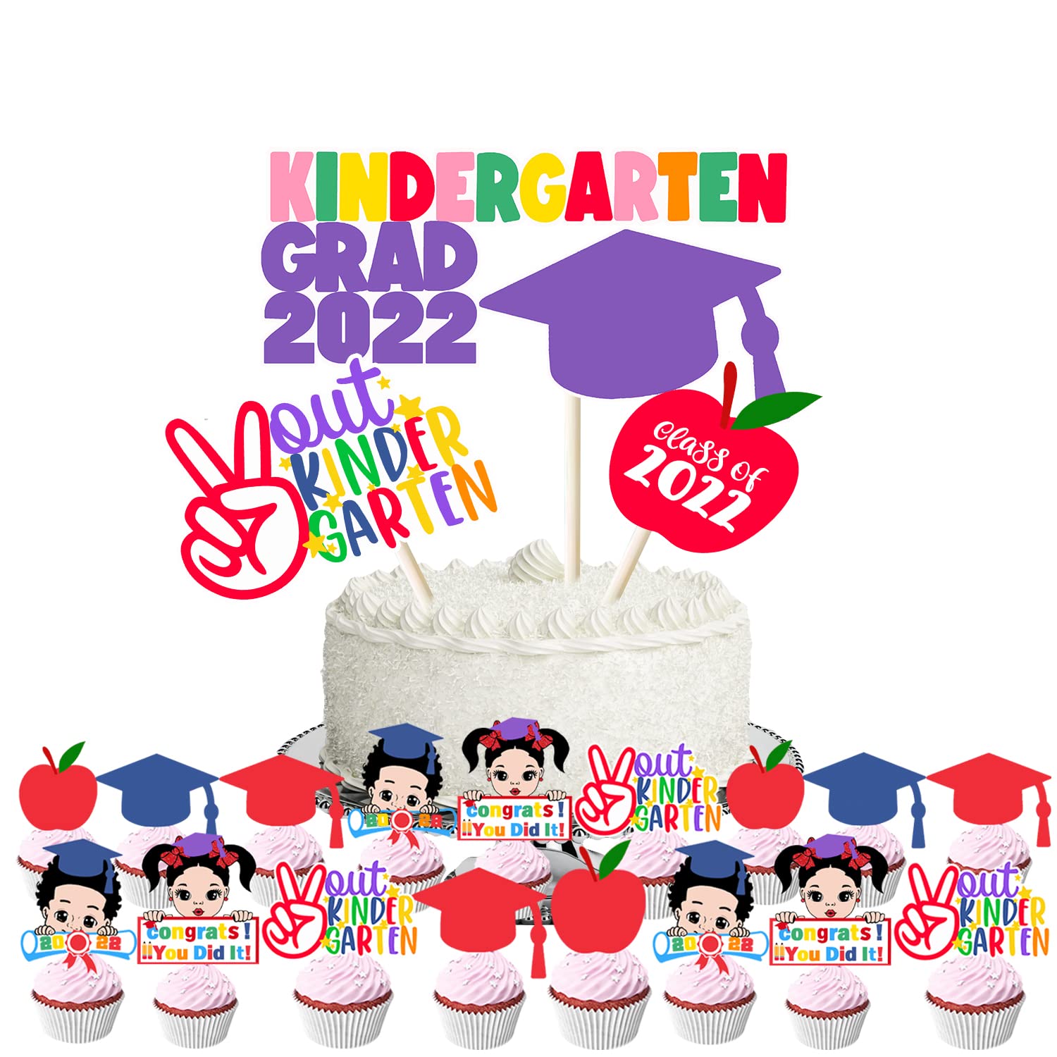 Buy Purple Kindergarten Graduation Cake Topper and Kindergarten Grad ...