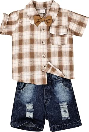 Amazon.com: CETEPY 3T Boy Clothes Toddler Boy Summer Outfits Plaid ...