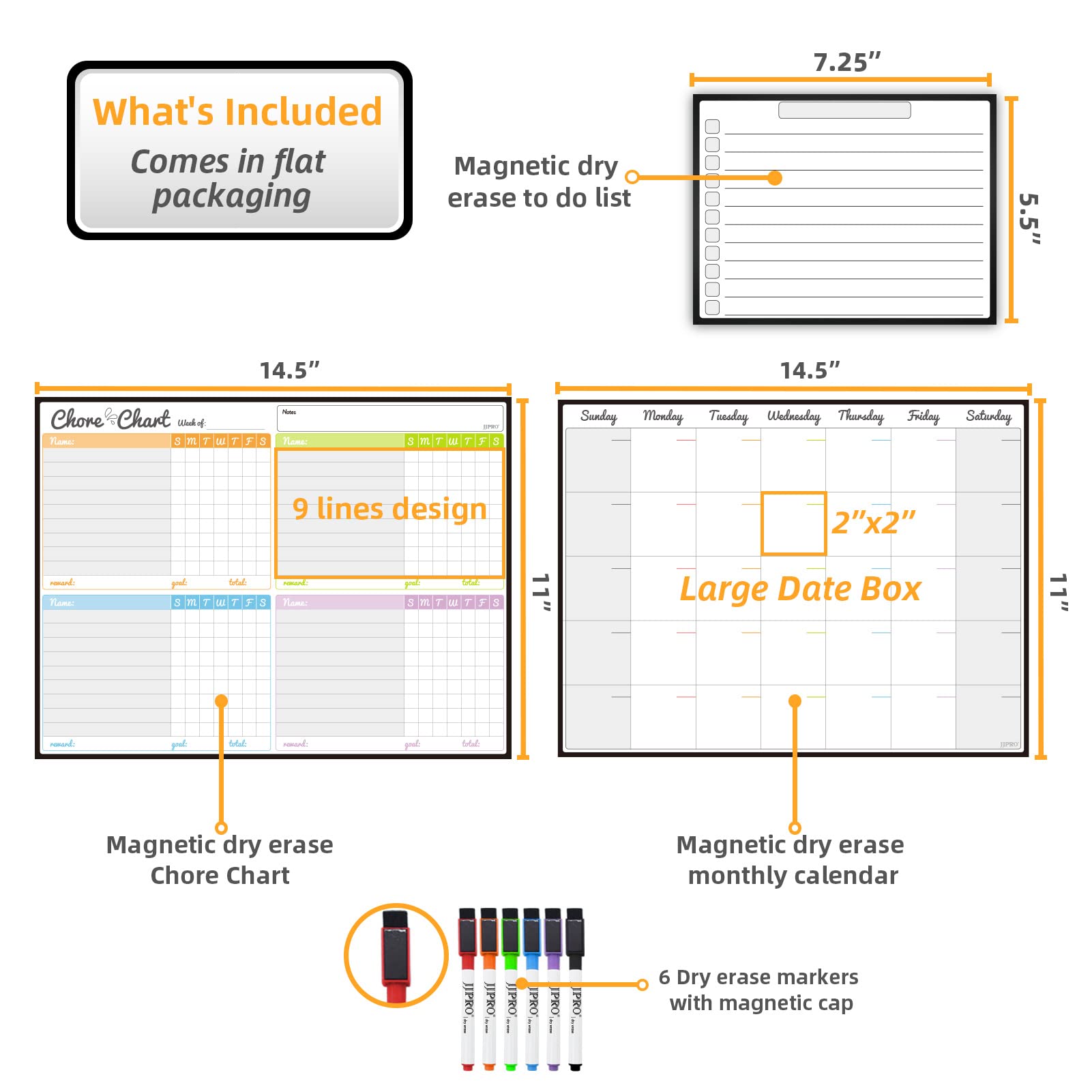 Snapklik.com : Magnetic Dry Erase Chore Chart And Calendar Bundle For ...