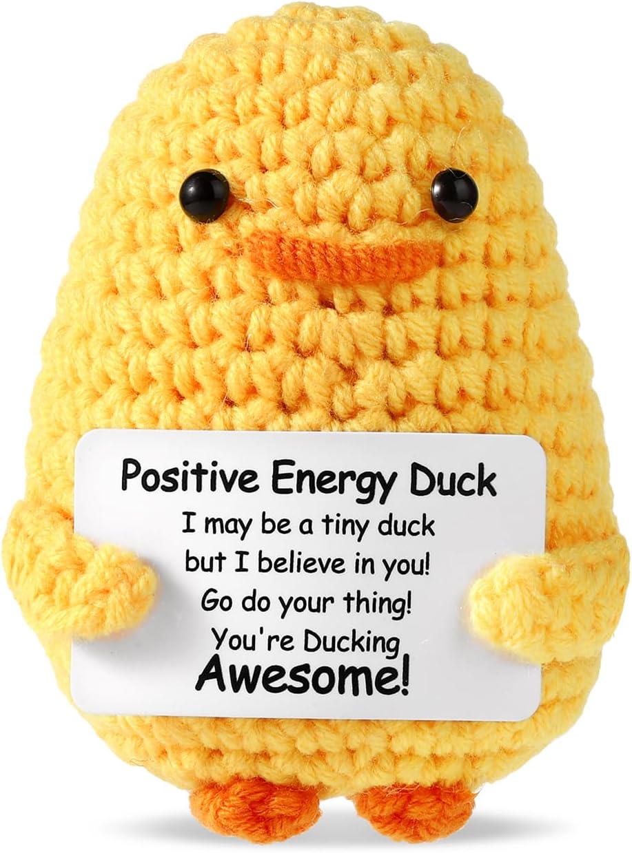 Positive Crochet Duck, Emotional Duck Knitted Duck Motivational Crochet ...