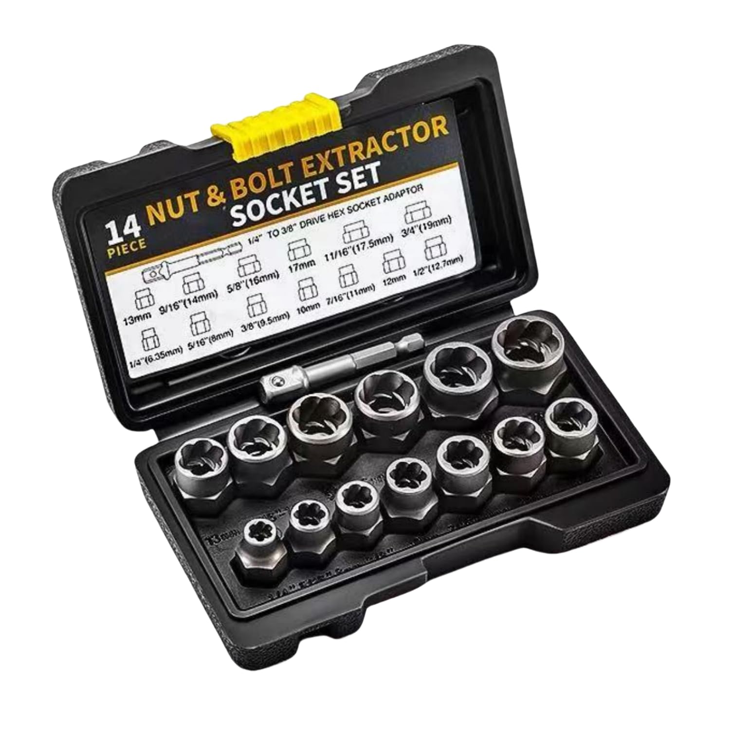 Snapklik.com : 13Pcs Heavy-Duty Bolt Extractor Kit, 3/8" Drive Impact ...