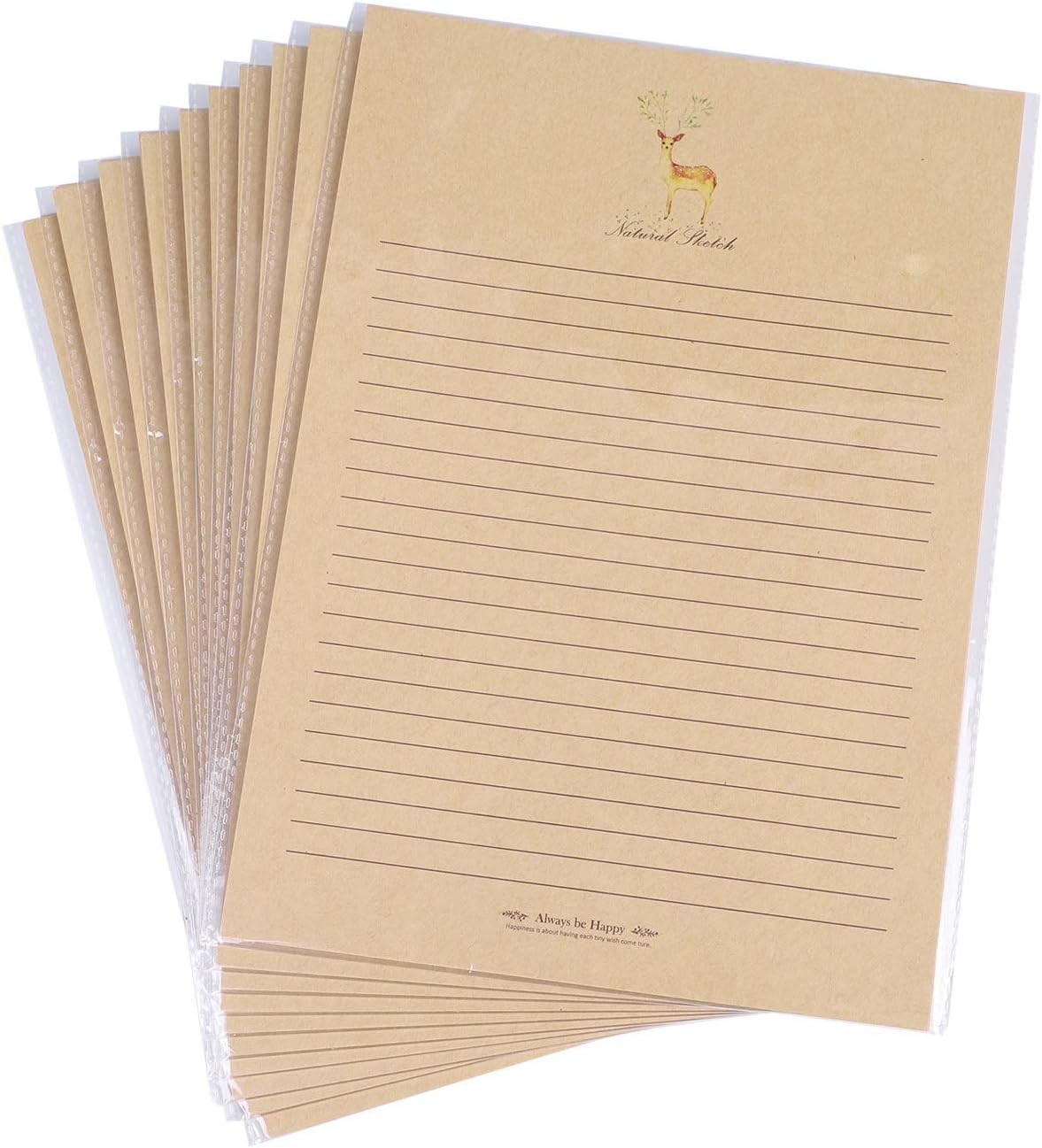 100 Sheets A4 Vintage Writing Paper Set Kraft Letter Paper Writing ...