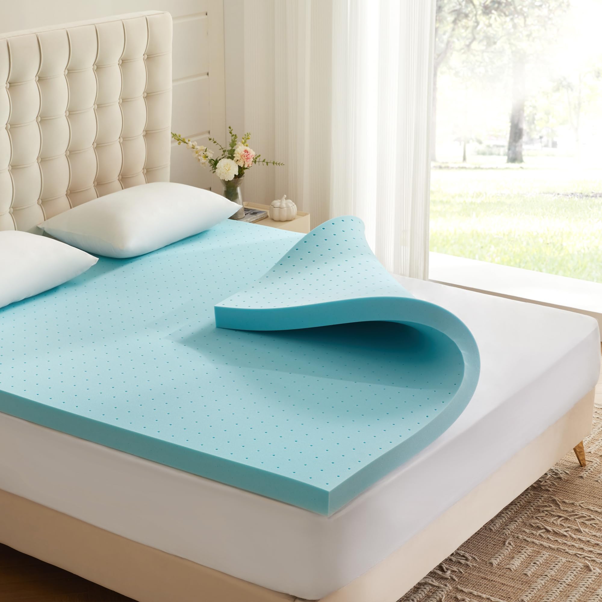 Amazon.com: 2 Inch Mattress Topper Full Size, Gel Memory Foam Mattress ...